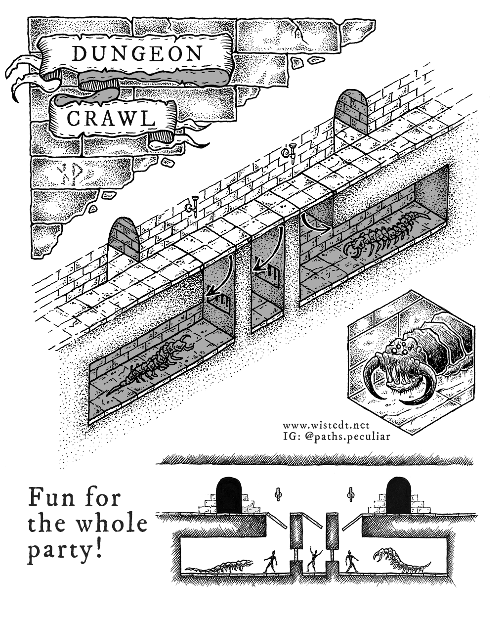 Dungeon Crawl - a creepy crawly dungeon trap - Paths Peculiar Dungeon Crawl - a creepy crawly dungeon trap - Paths Peculiar